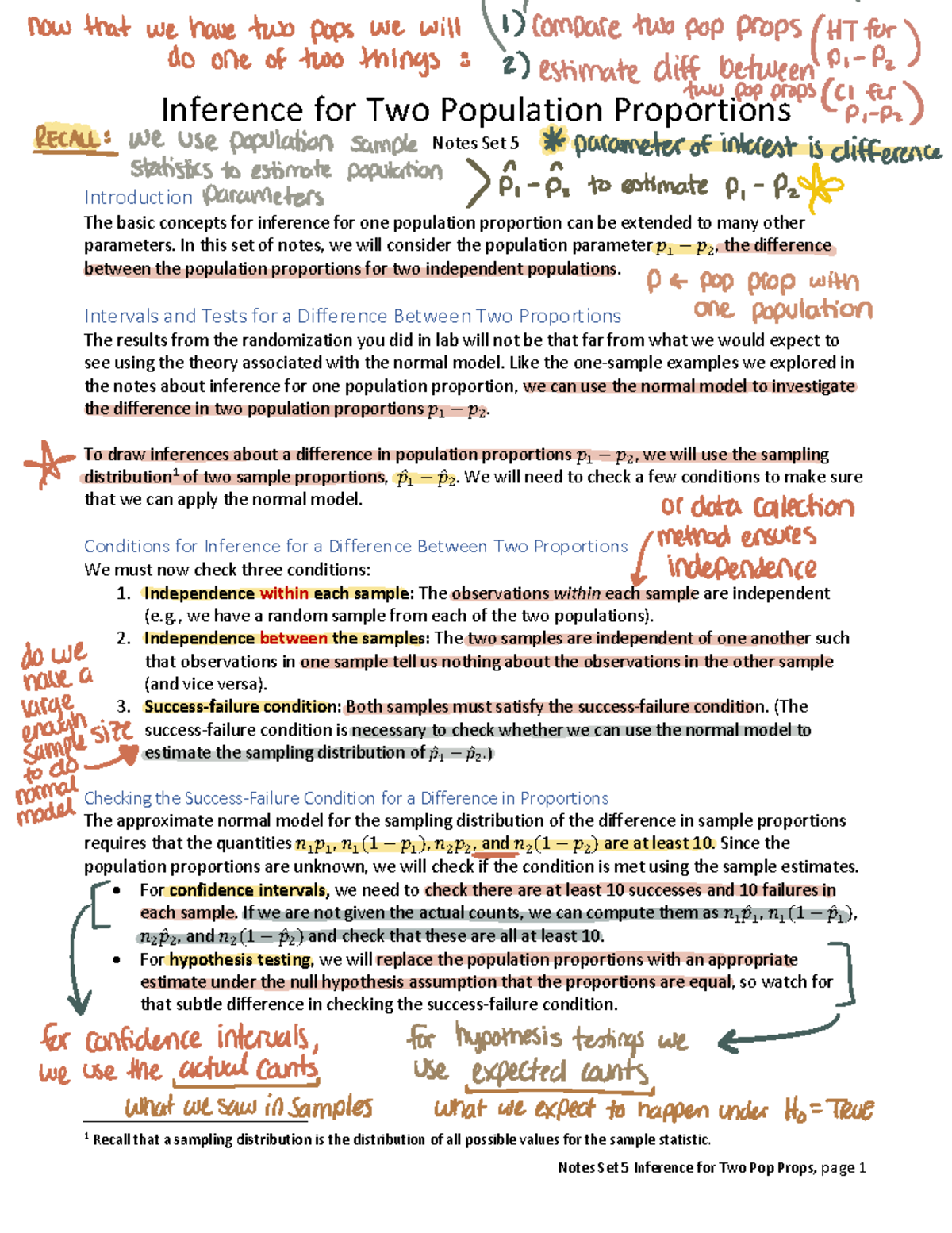 5 - Two Pop Props - Annotated notes set 5 from Dr. Miller's class ...