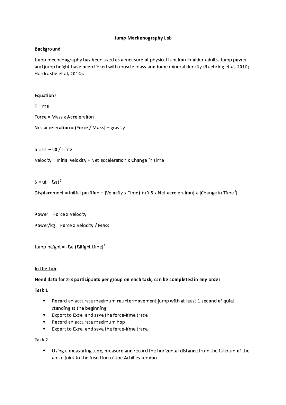 Jump Mechanography Lab - Jump Mechanography Lab Background Jump ...