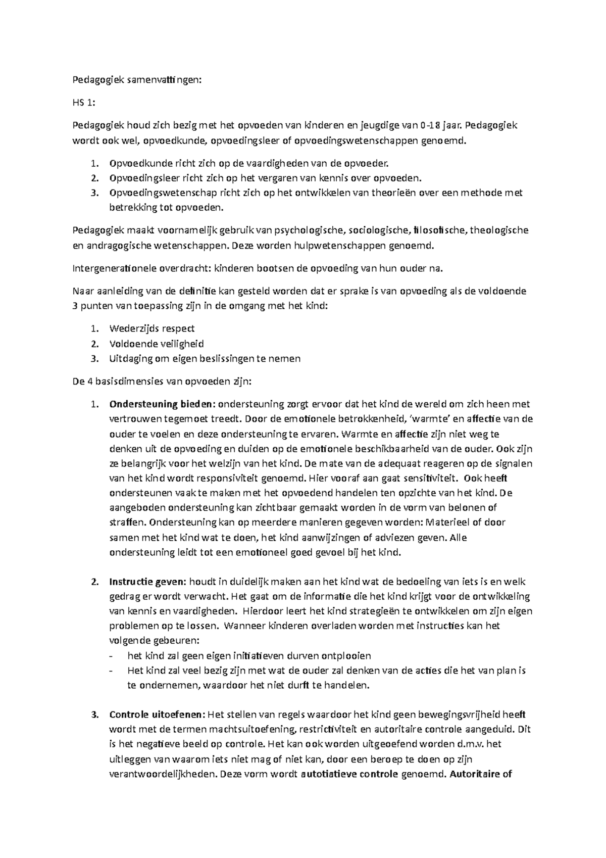 Pedagogiek samenvattingen - Pedagogiek wordt ook wel, opvoedkunde ...