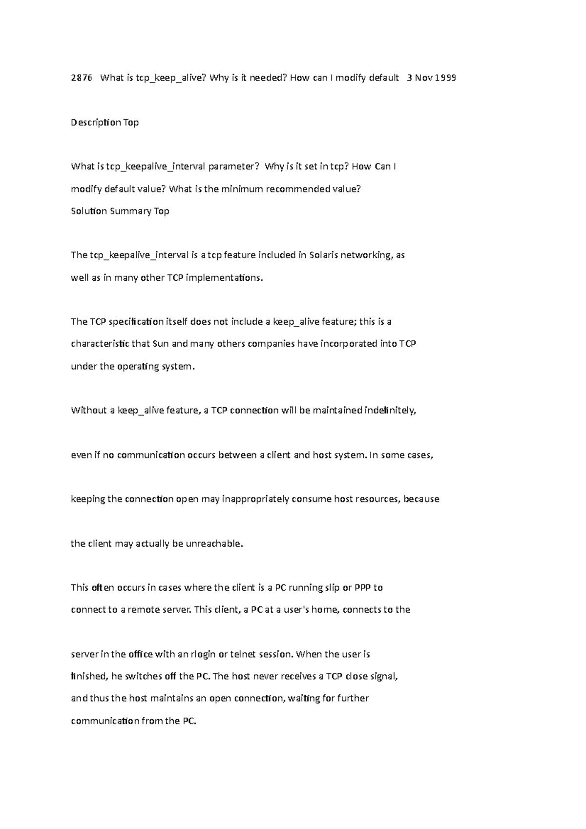 Unix - TCP Keep Alive - 2876 What is tcp_keep_alive? Why is it needed ...