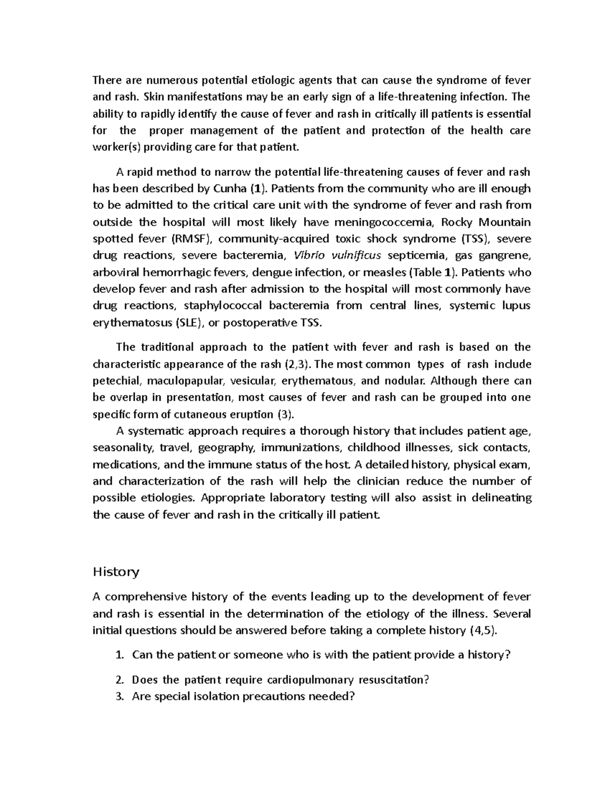 Potential etiologic agents - Skin manifestations may be an early sign ...