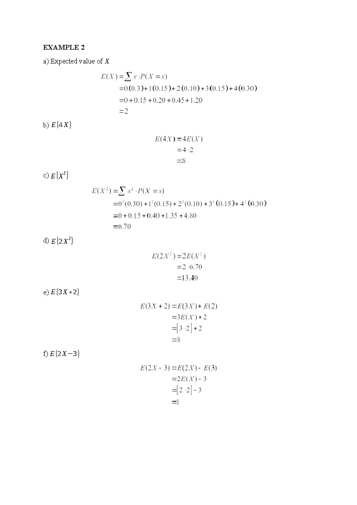 Moment Generating Funct & Maths Expect - EXAMPLE 2 a) Expected value of ...