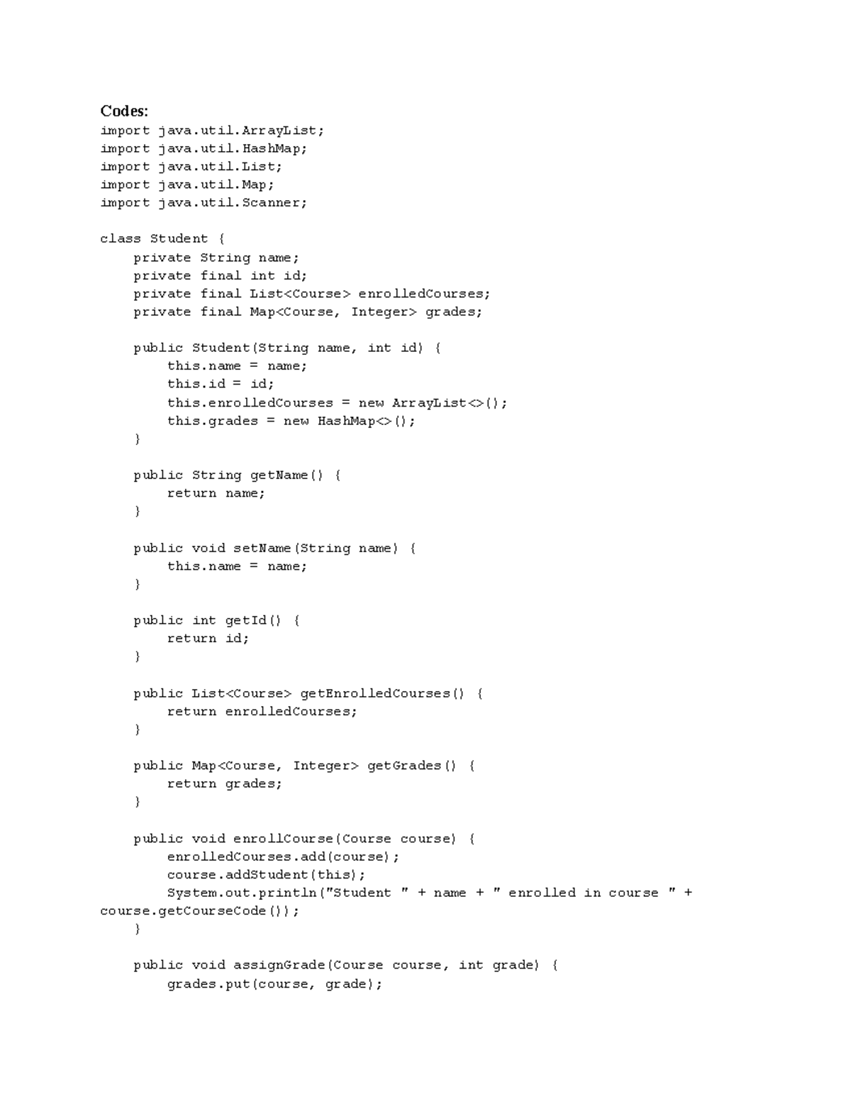 Programming Assignment 5 - Codes: import java.util; import java.util; import java.util; import ...