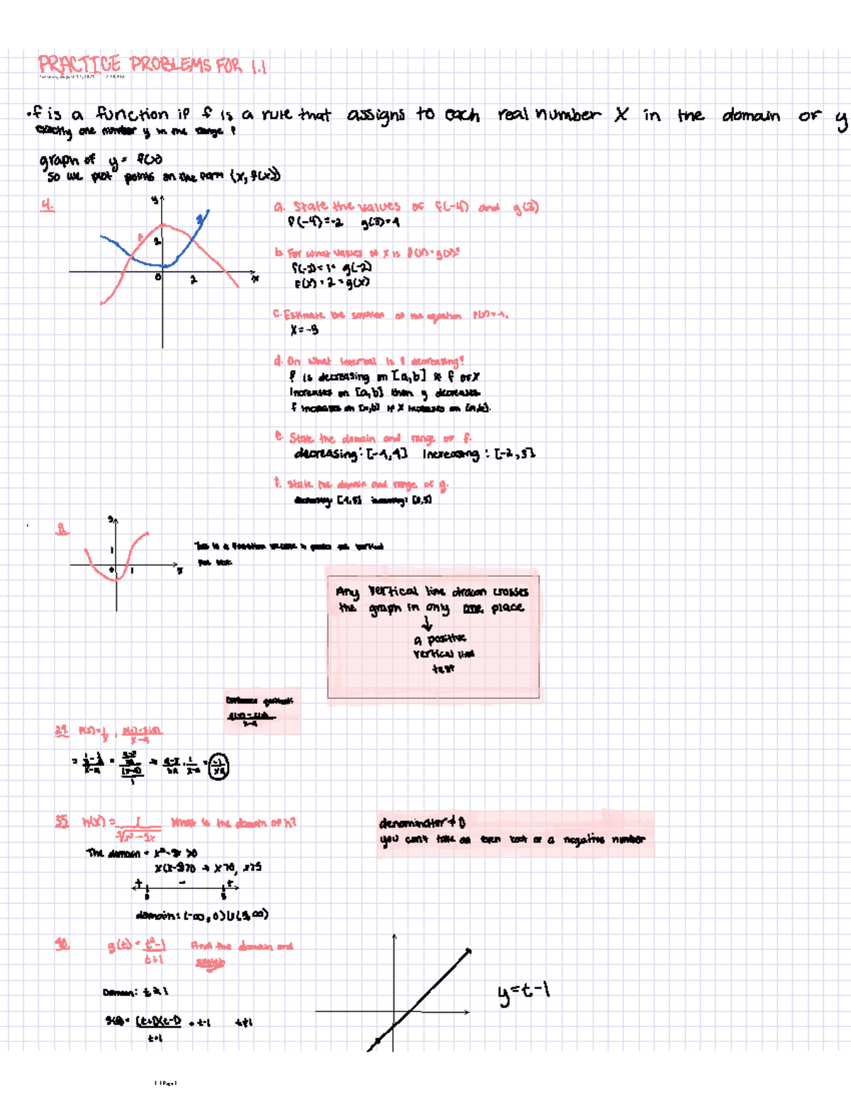 Calculus Notes - Dr. Peterson - MATH 1613 - Tuesday, August 17, 2021 2: ...