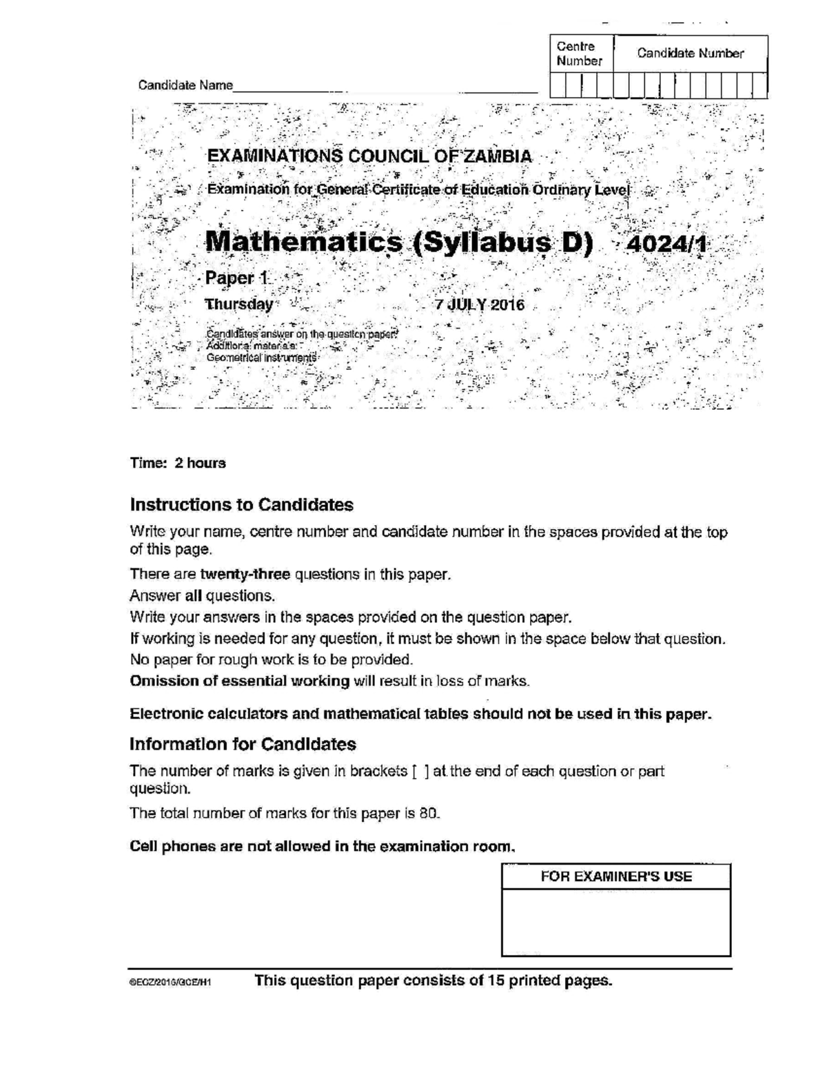 G12 maths p1 2016 gce - Structures I - Studocu