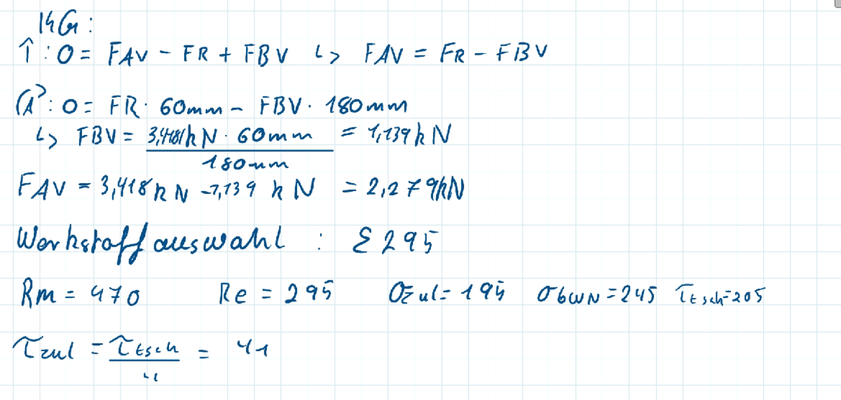 Kräfte berechnung - formeln - Maschinenelemente - 14G: T:O: = FAV -FR ...