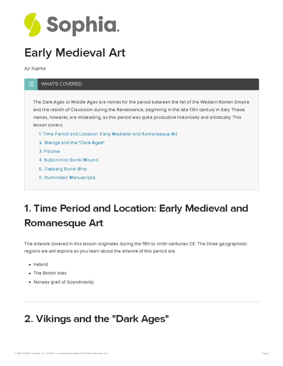 Early medieval art 4 - You will describe the basics of art history and ...