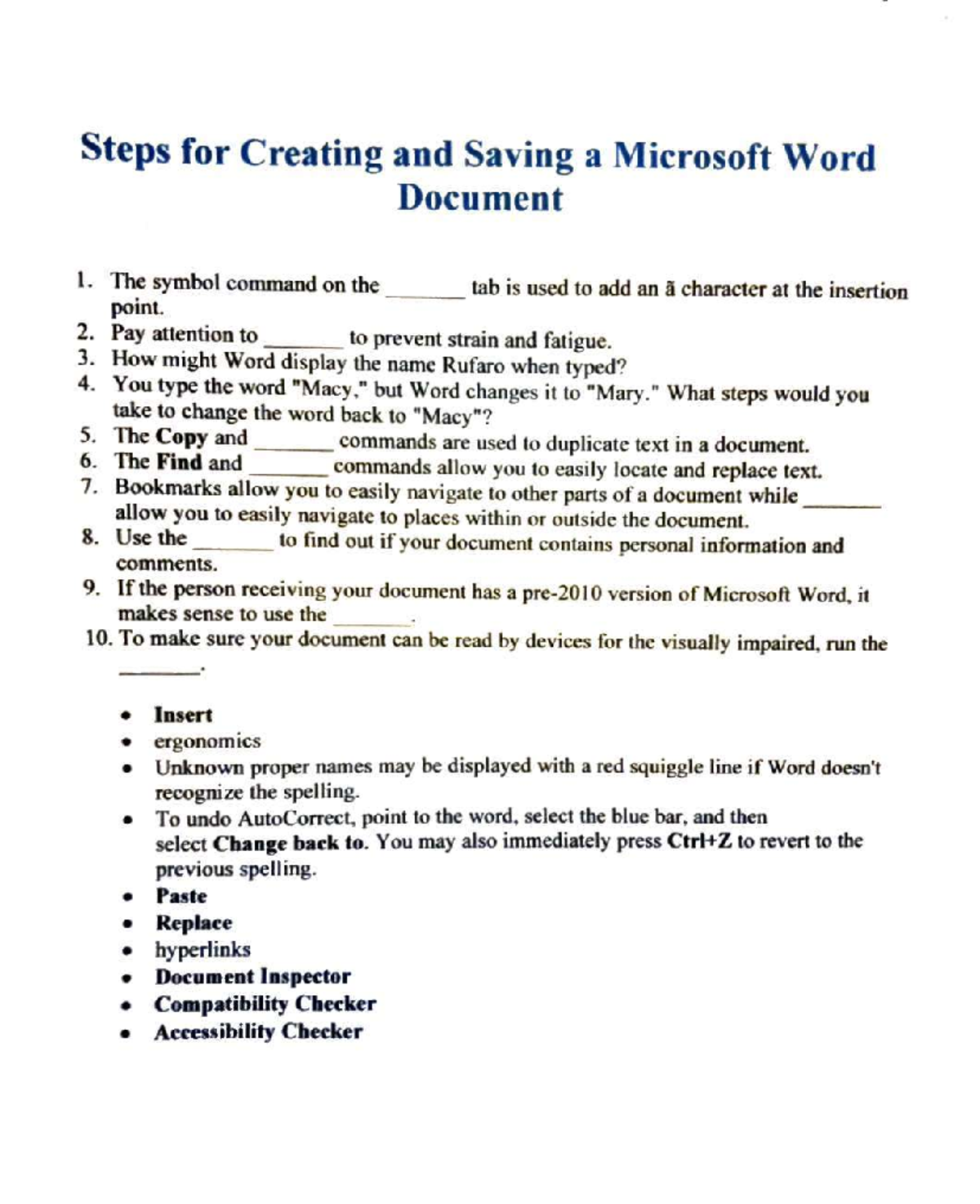 Word Notes pt1 - Students who are new to Word - 1010 - Studocu