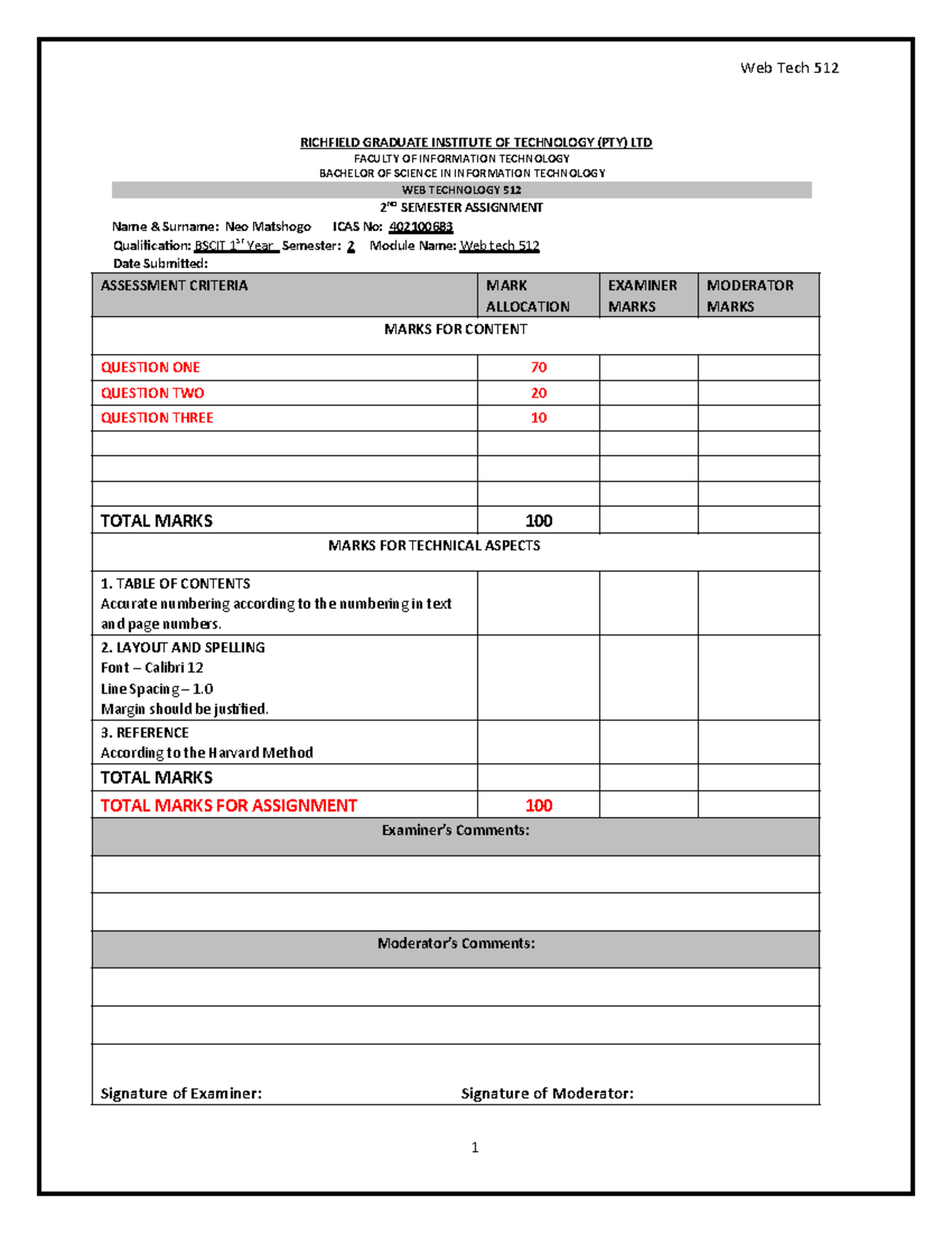 402100683 WEB TECH - School assignments for other students in need ...