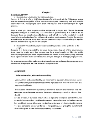 Ethics Chapter 2 - Learning objectives or targets are statements that define what students are ...