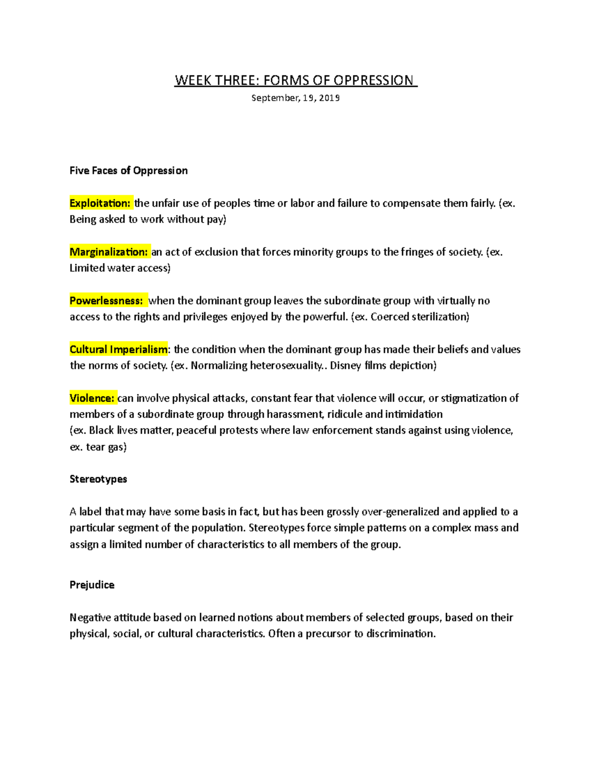 Week 3 Notes - Fully revised, labeled and organized version of third ...