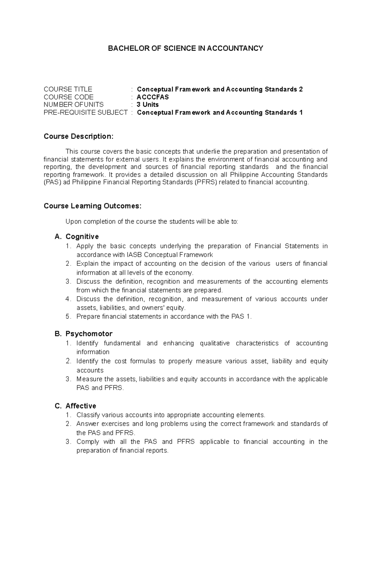 Conceptual Framework And Accounting Standard Part 2 Lecture Notes And 0963