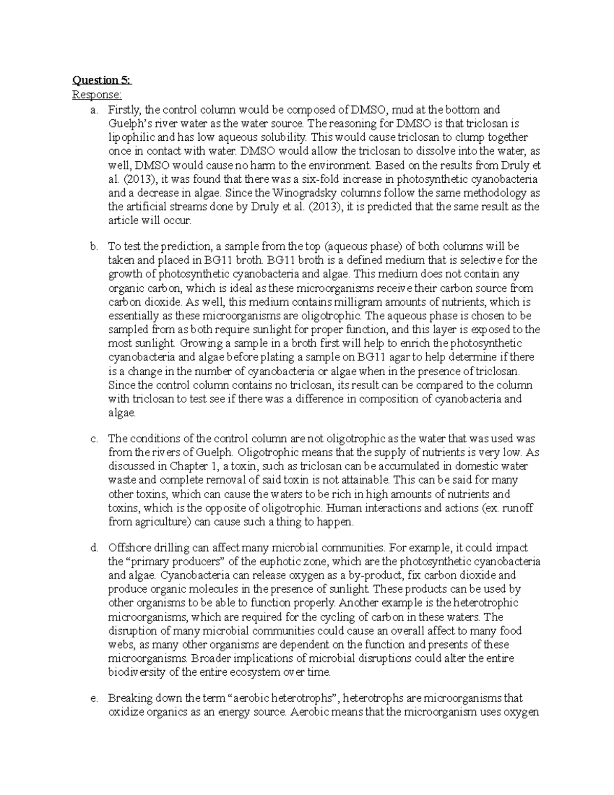 Case study Chapter 2 Draft 1 - 2021 F - Question 5: Response: a ...