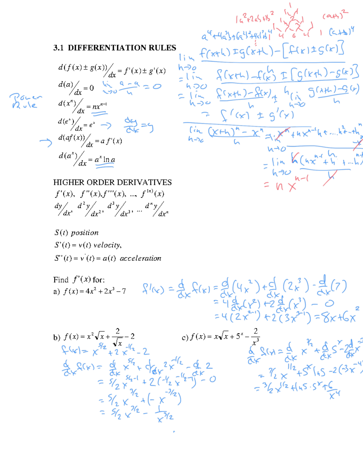 3 - Math 151 class notes - 3 DIFFERENTIATION RULES ...