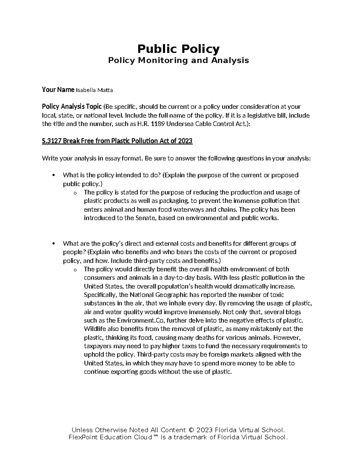 Public policy 3 - got an a - Public Policy Policy Monitoring and ...