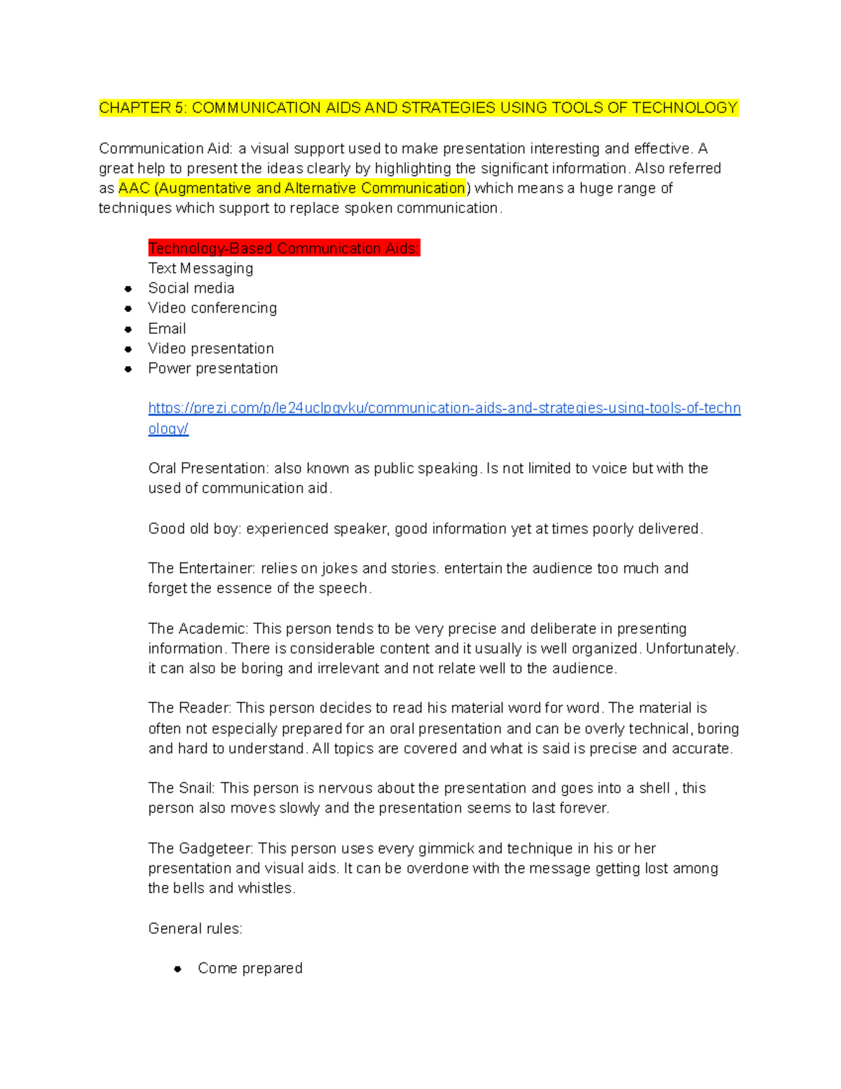 Reviewer purcom - Pur Comm - CHAPTER 5: COMMUNICATION AIDS AND STRATEGIES USING TOOLS OF ...