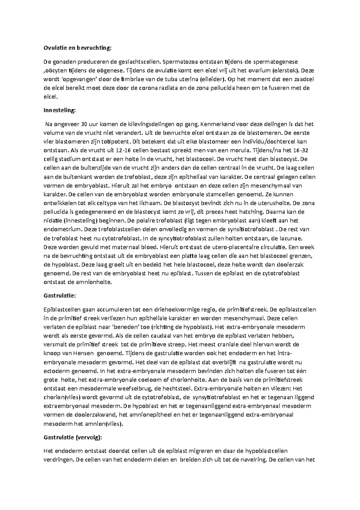 Embryologie - voor documeten - Ovulatie en bevruchting: De gonaden ...