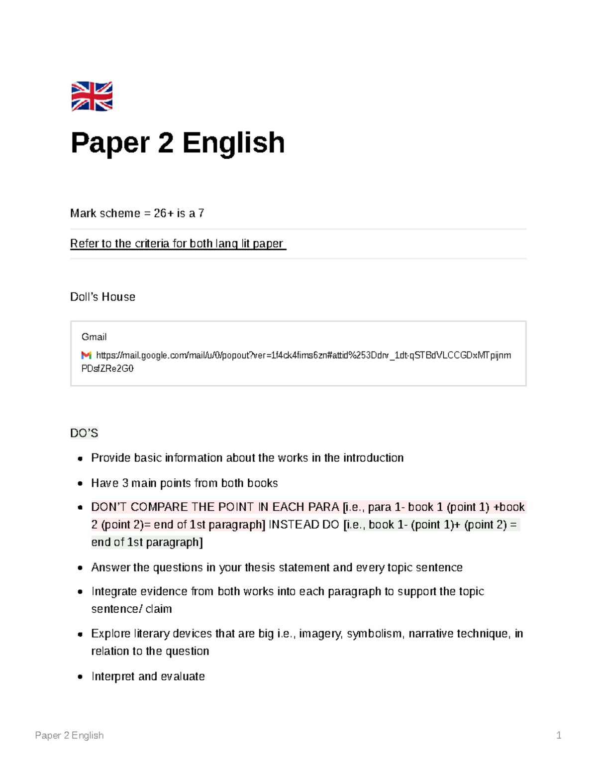 Paper 2 English- HL - Paper 2 English 1 3 Paper 2 English Mark scheme ...