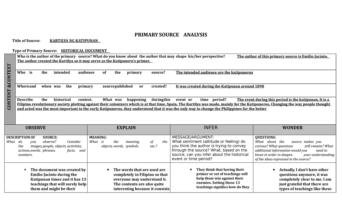 Primary-Source-Analysis - PRIMARYSOURCE ANALYSIS Title of Source ...