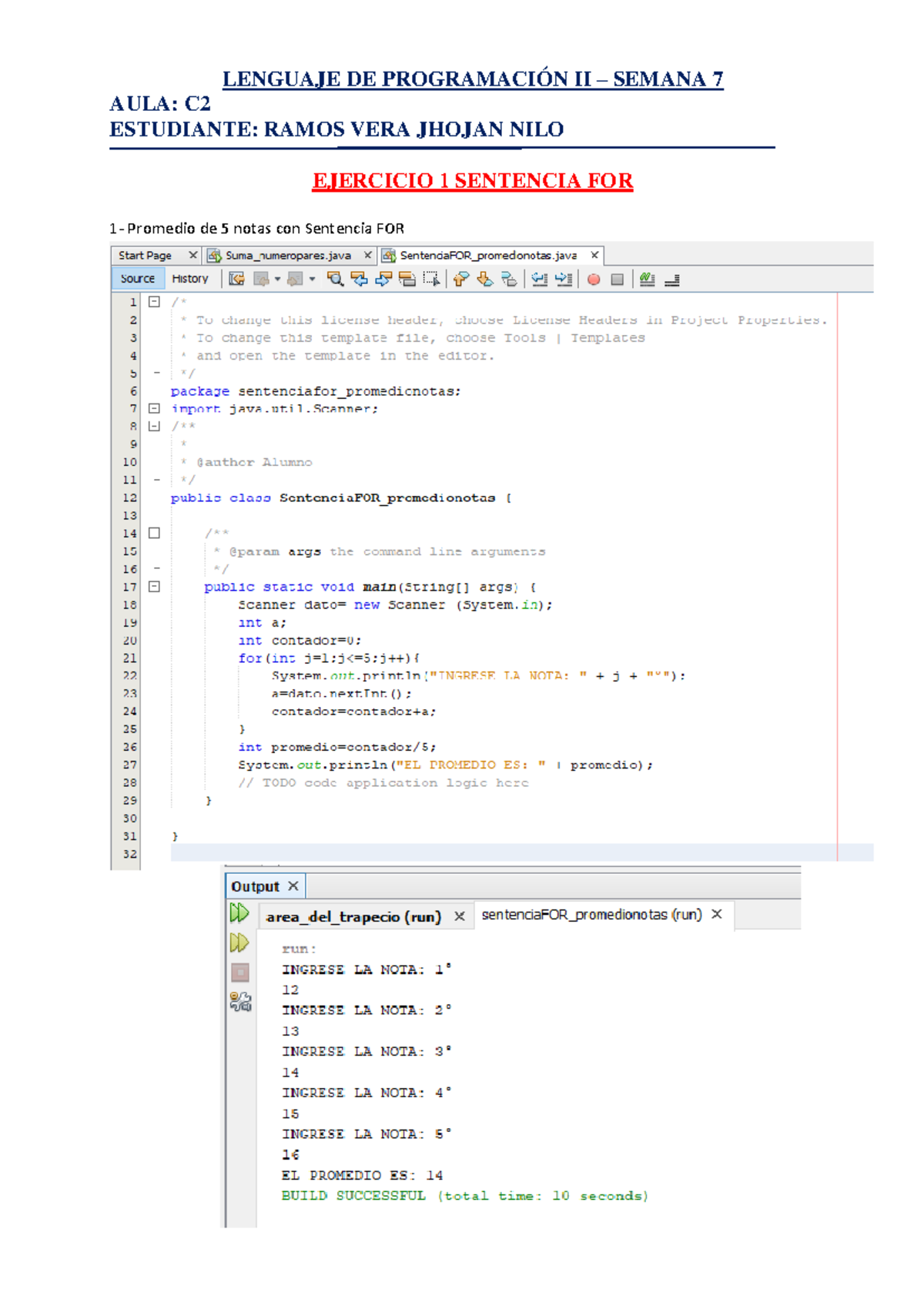 Tarea Semana 07 L.P - LENGUAJE DE PROGRMACION CICLO II - Programacion ...
