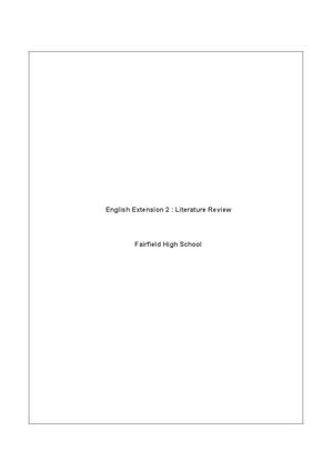 English Extension 2 Literature Review - English Extension 2 Literature ...
