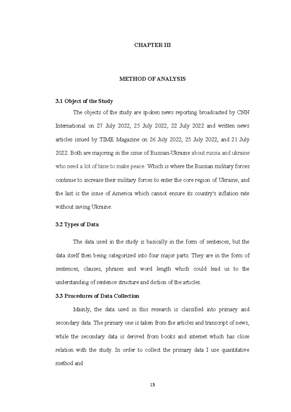 Chapter III - A Comparative Study On Diction - CHAPTER III METHOD OF ...