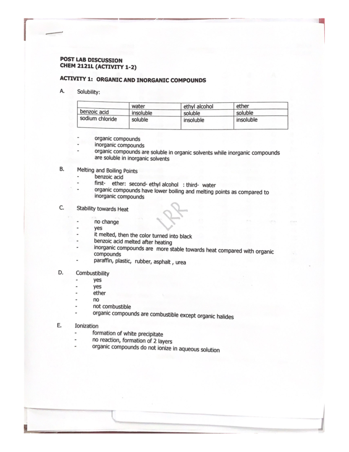 POST-LAB- Discussion - Organic chemistry Lab notes - Bachelor of ...