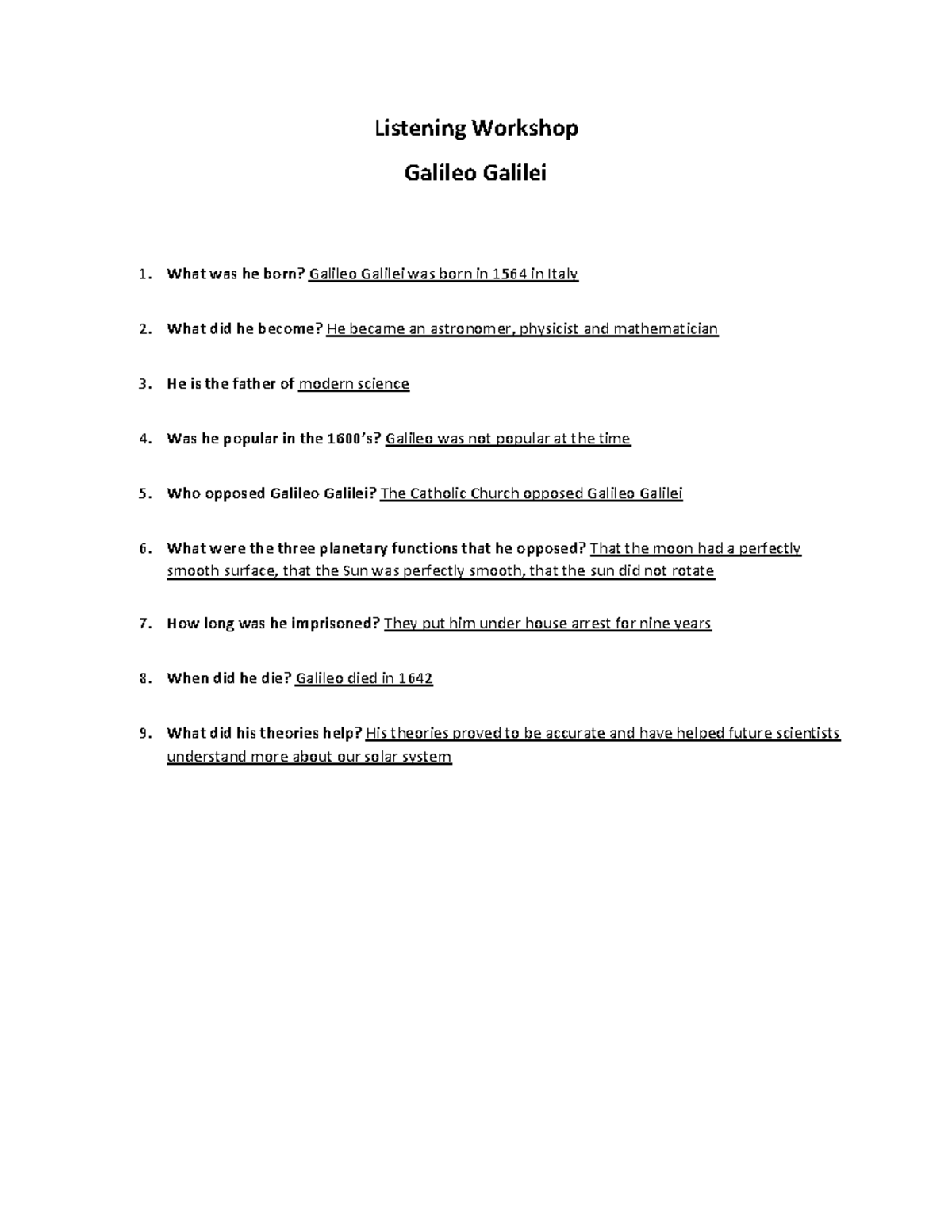 Galileo Galilei - Lecture notes 1 - Listening Workshop Galileo Galilei ...