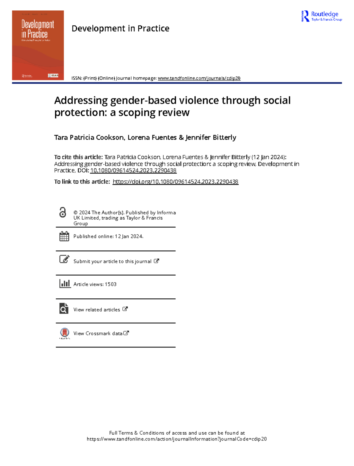 Addressing gender-based violence through social protection a scoping ...