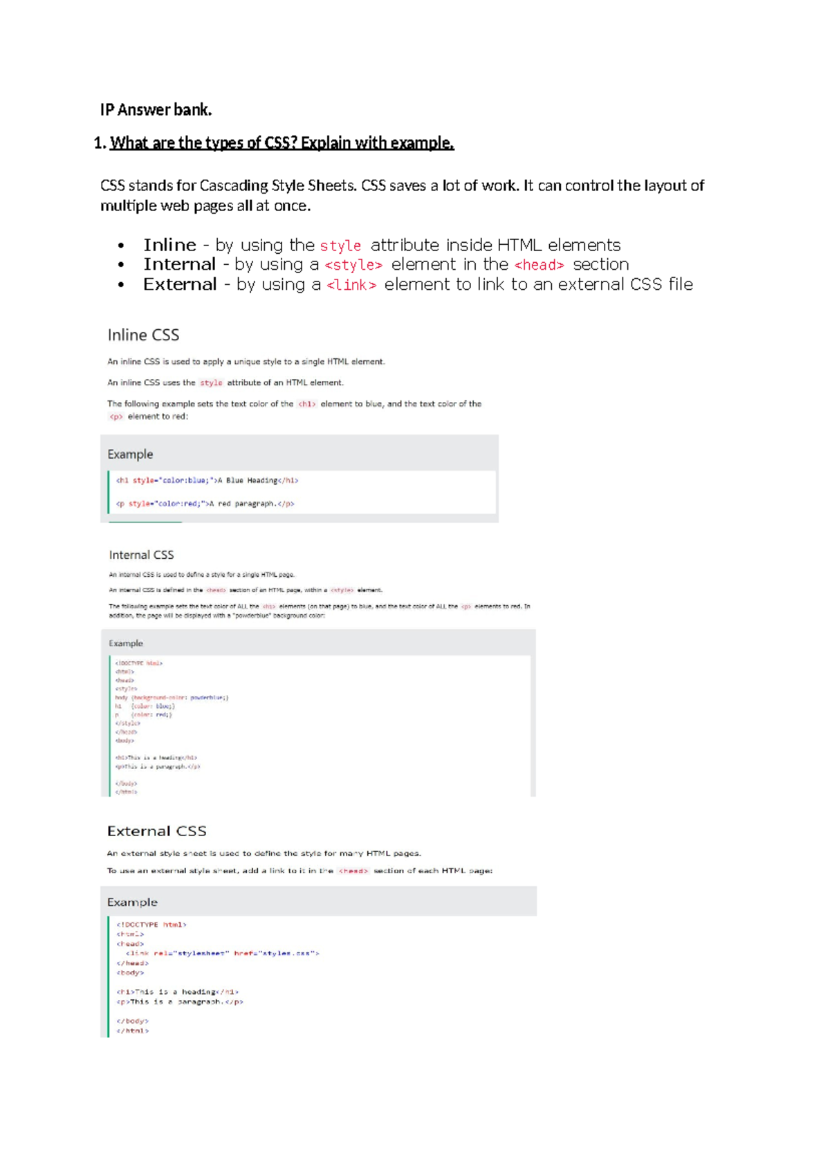 IP Answer bank - Copy - notes - IP Answer bank. 1. What are the types ...