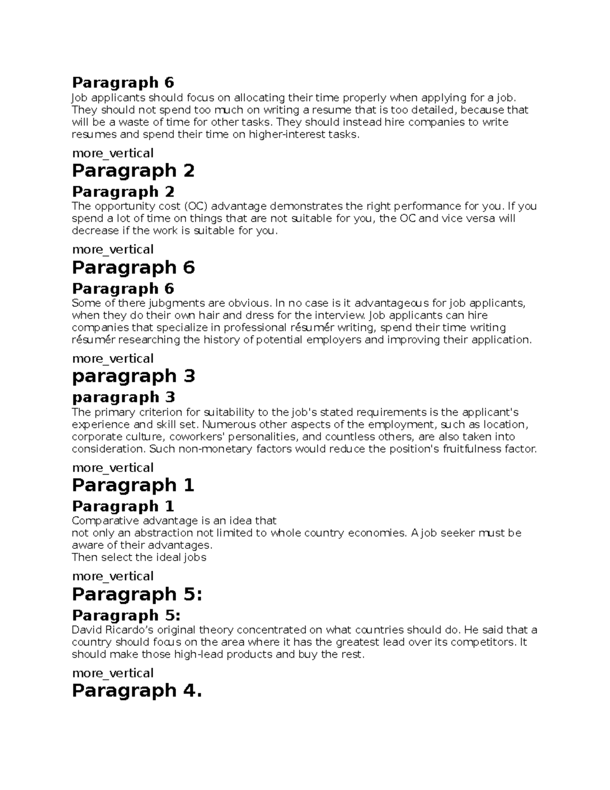 Paragraph 6 - JJJ - Paragraph 6 Job applicants should focus on ...