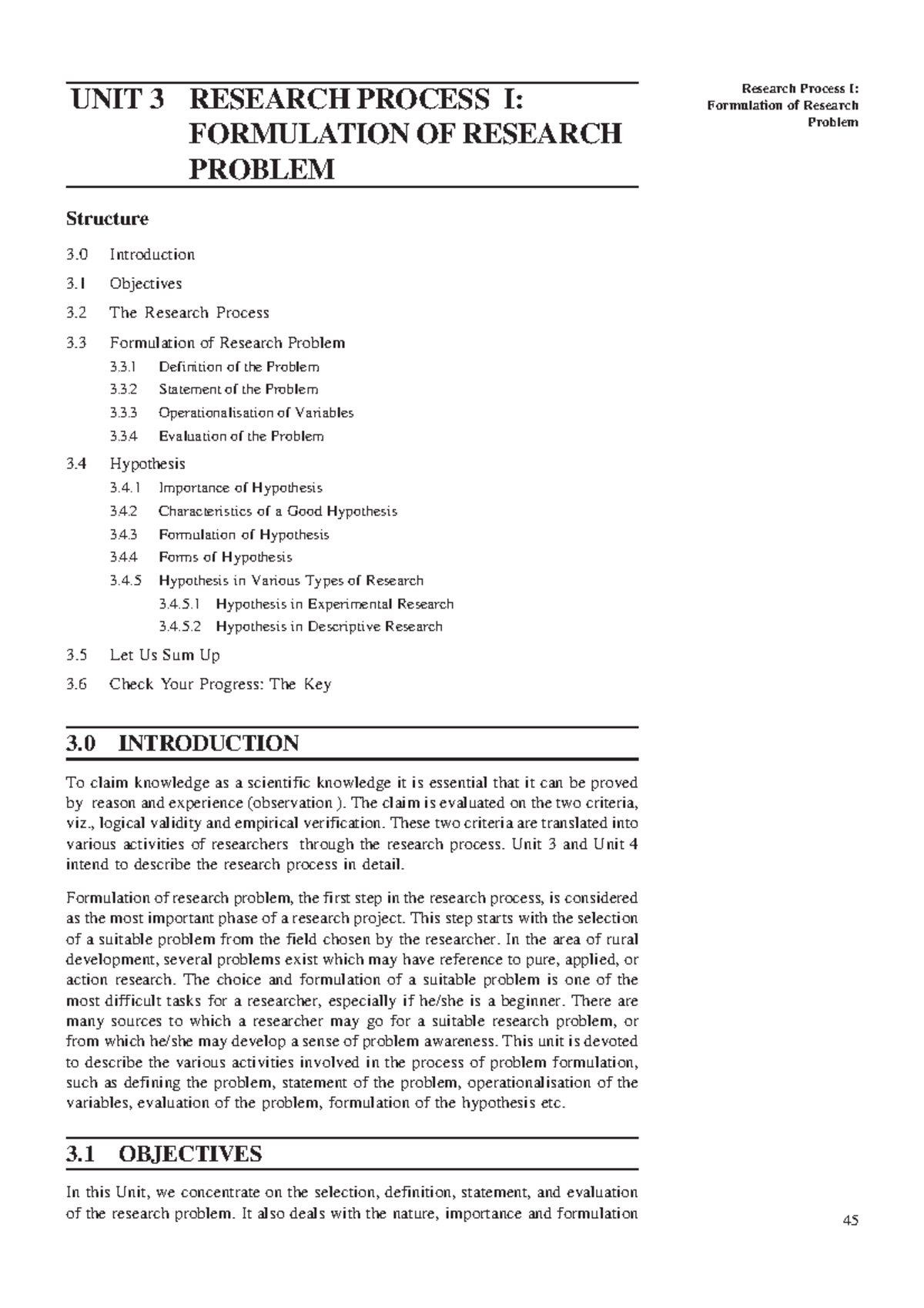 Unit-3 - Selection and formulation of research problem - Research Process I: Formulation of ...