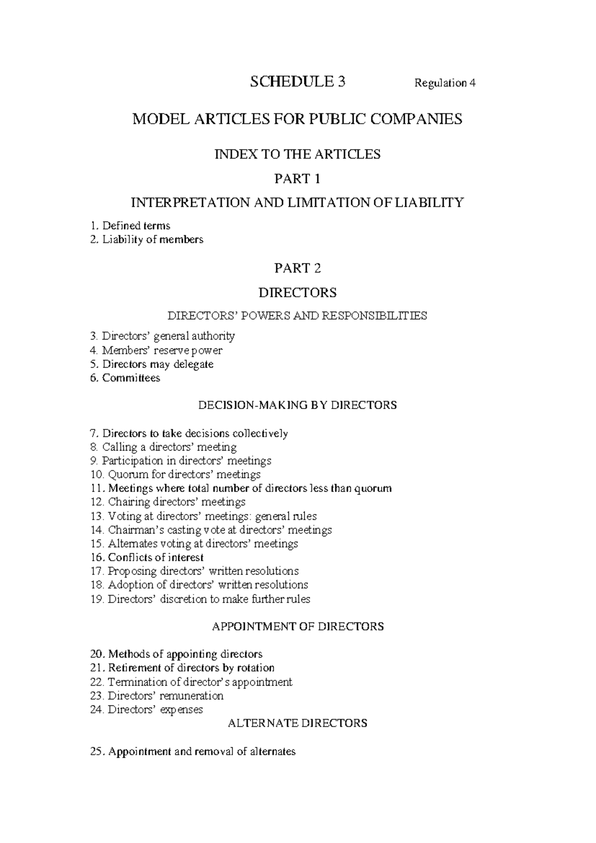 Public Companies Model Articles PDF - SCHEDULE 3 Regulation 4 MODEL ...