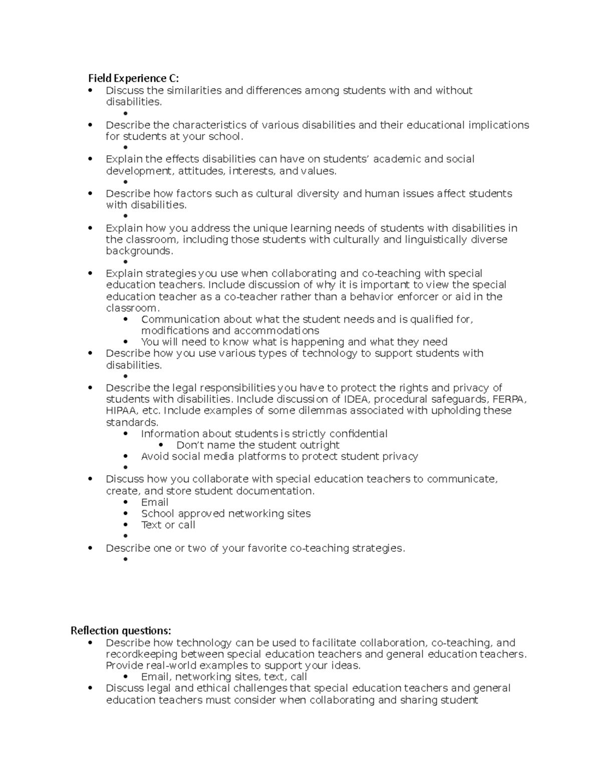 Field Experience C - notes - SPD-200 - GCU - Studocu