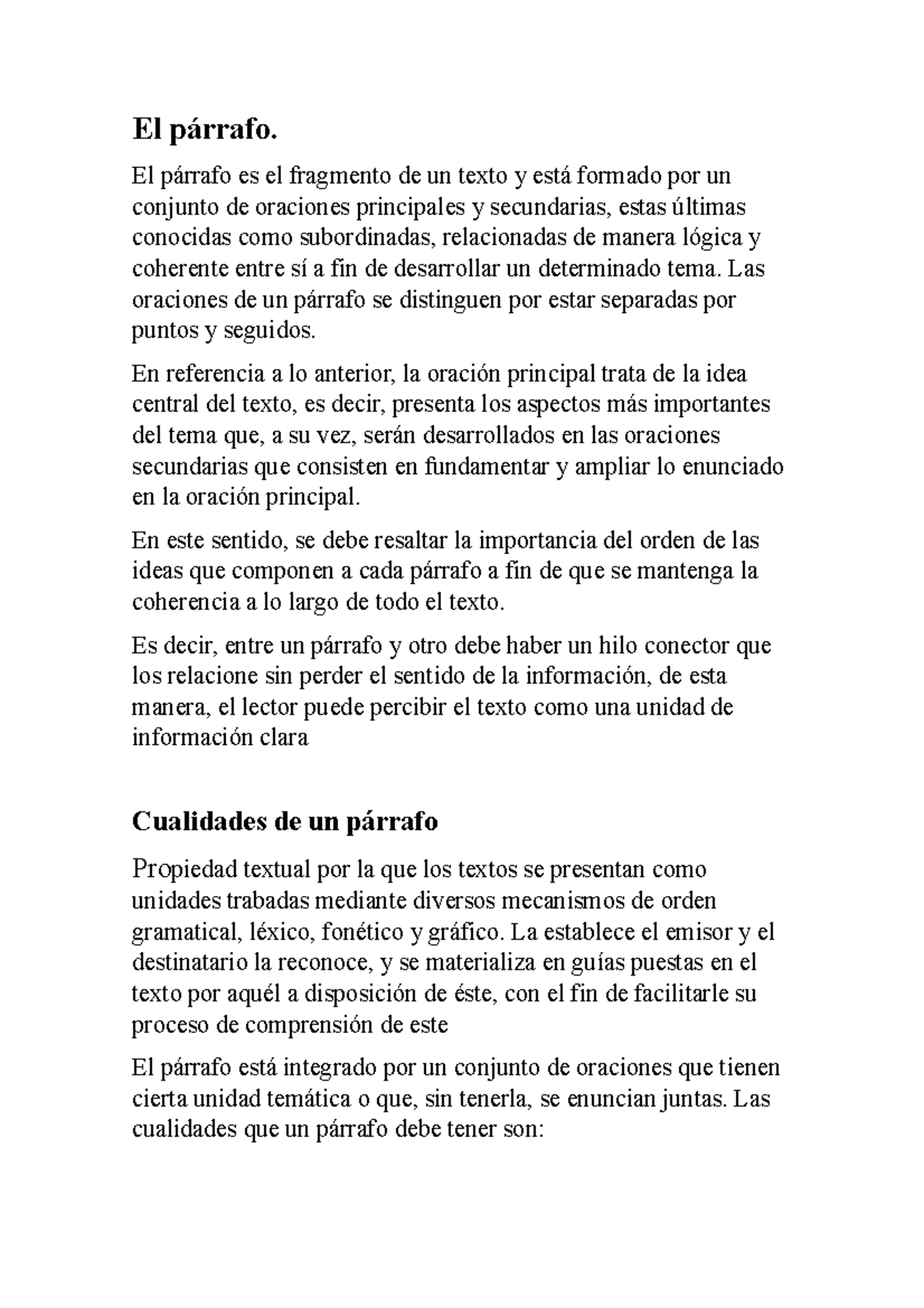 El párrafo - el parrafo - El párrafo. El párrafo es el fragmento de un ...