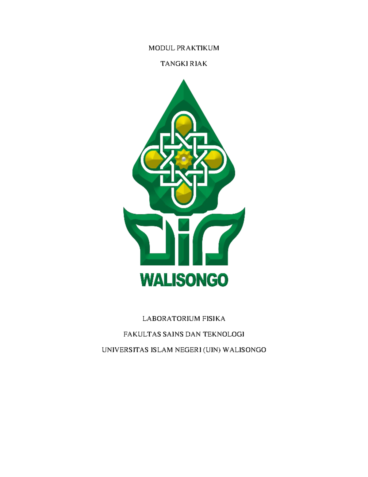 Modul Tangki riak - MODUL PRAKTIKUM TANGKI RIAK LABORATORIUM FISIKA ...