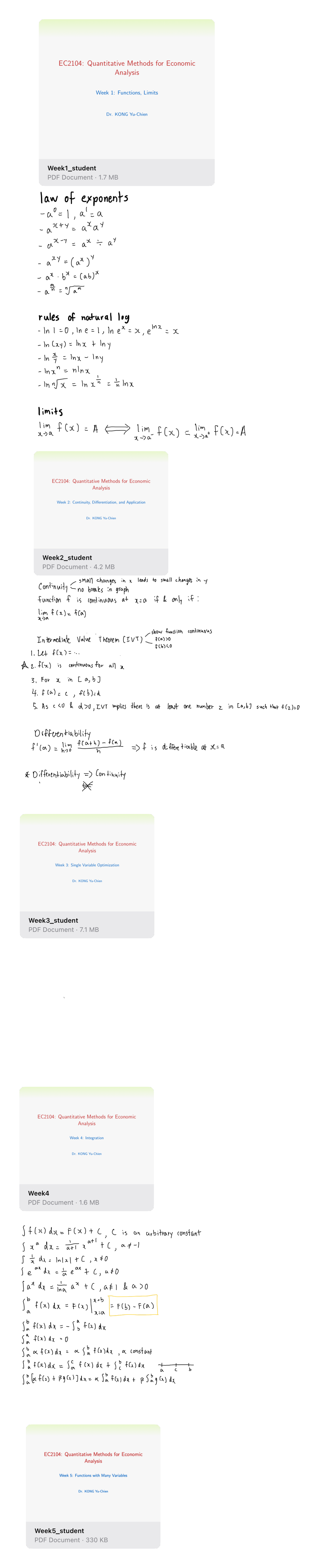 Ec2104 - EC2104: Quantitative Methods for Economic Analysis Week Functions Limits Dr. KONG Week1 ...