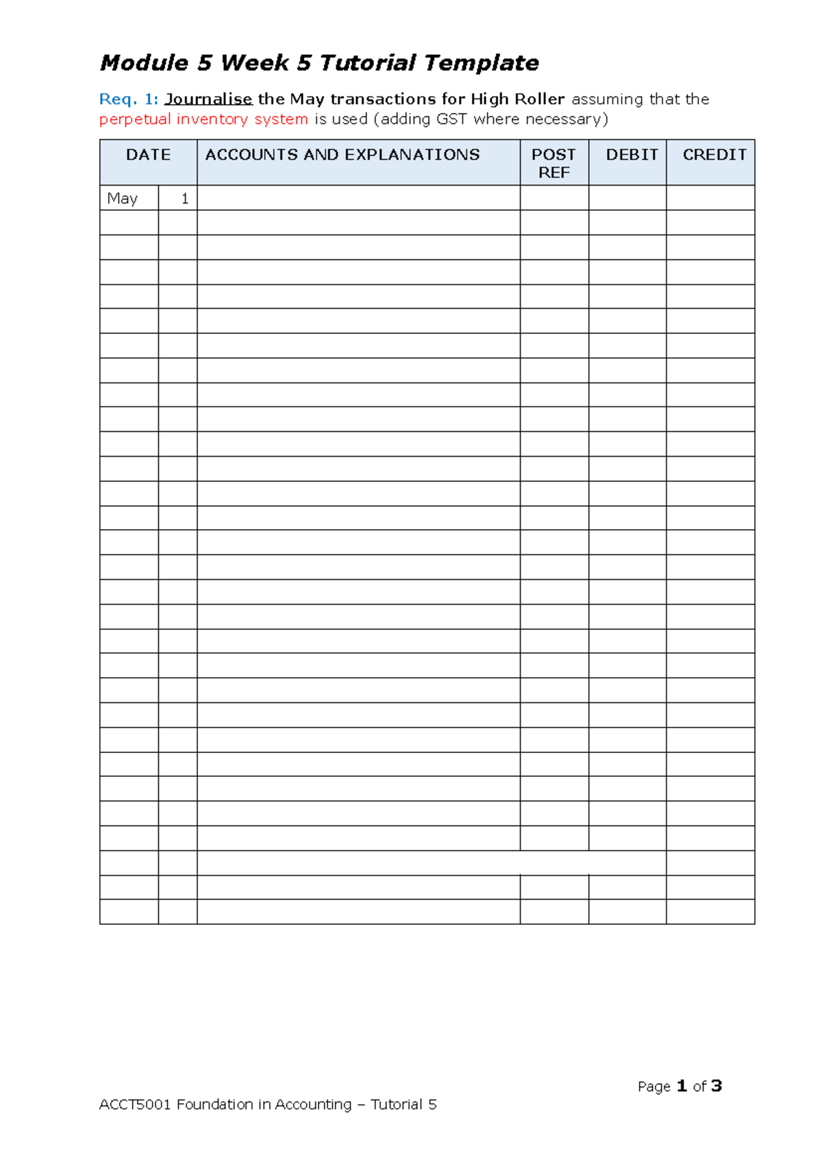 ACCT5001 2024 - Module 5 Week 5 - Tutorial Template for Students ...
