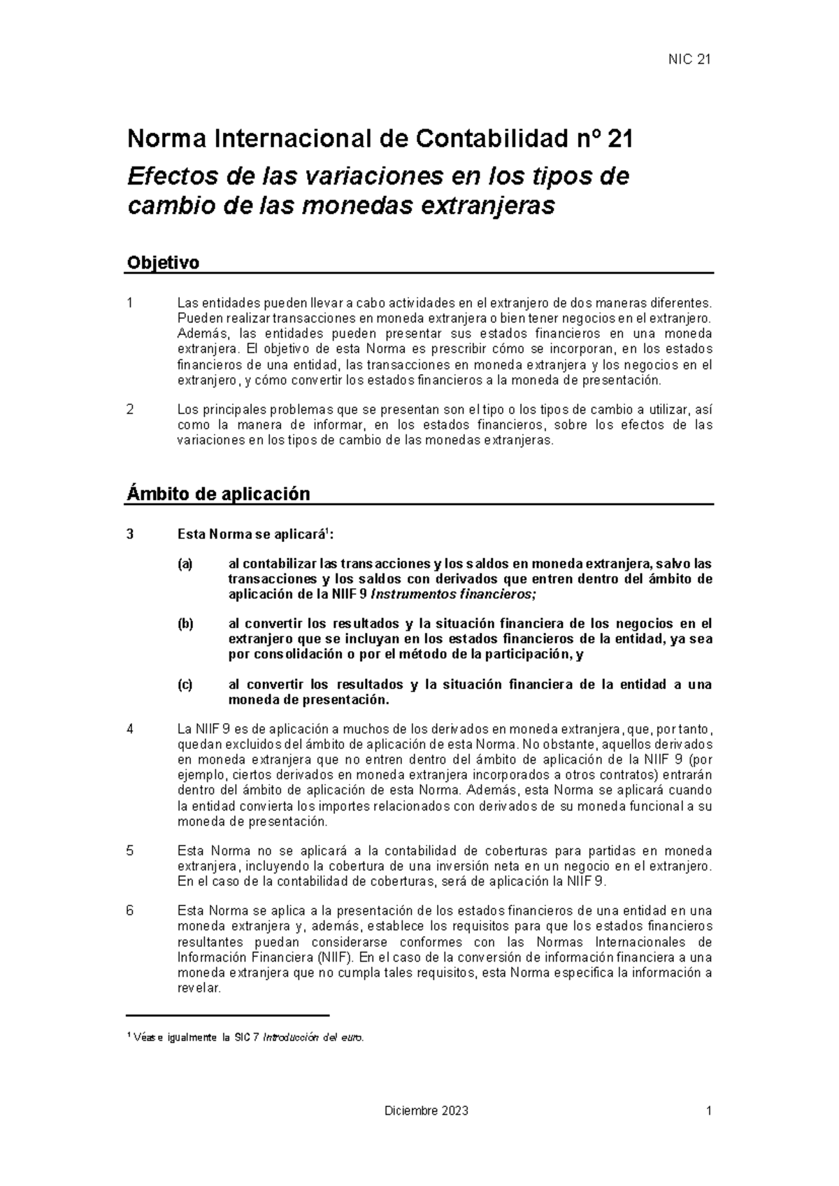 NIC 21.diciembre 23 - Mormas - Norma Internacional de Contabilidad nº ...