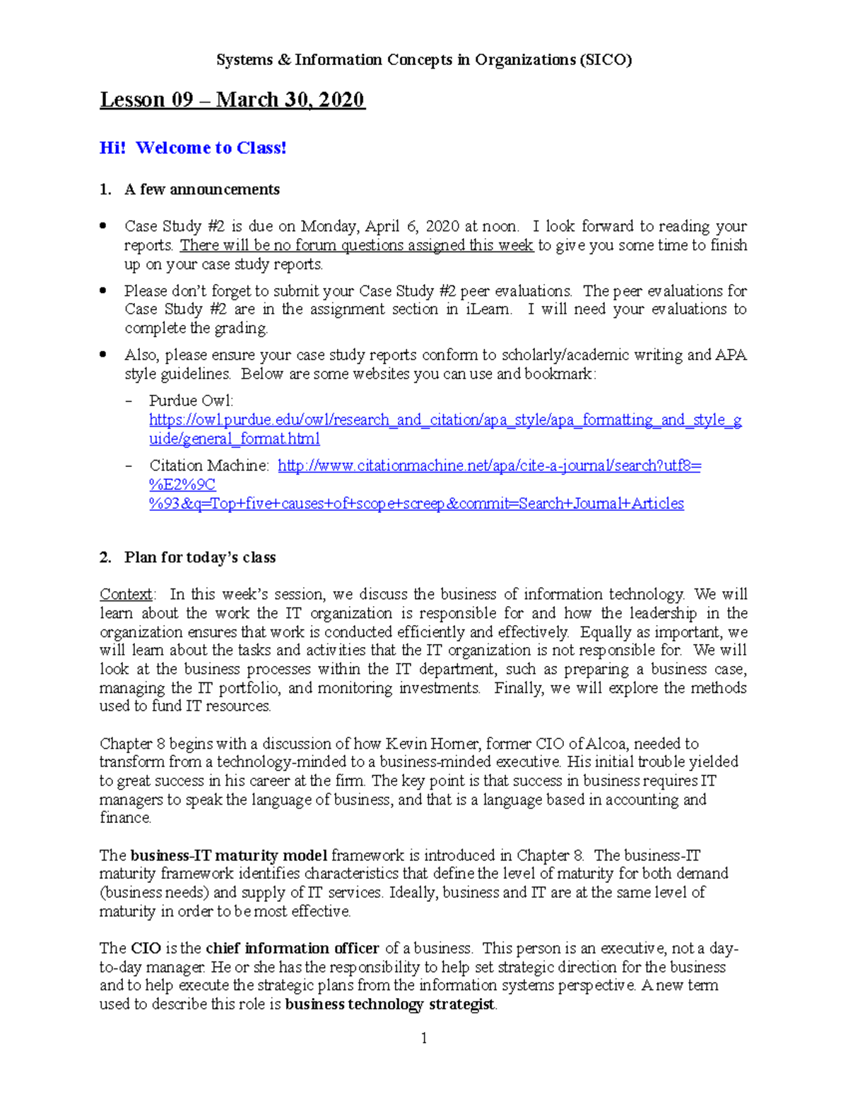 Lesson-09-Outline Spring 2020 - Lesson 09 – March 30, 2020 Hi! Welcome ...