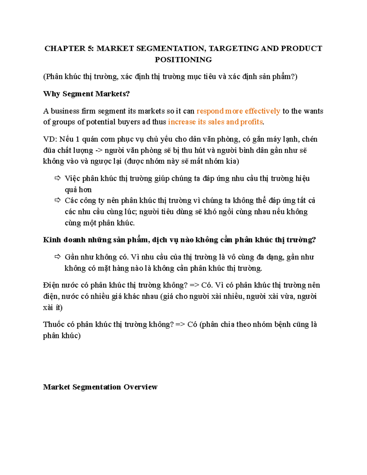 Chapter 5 Segmentation Targeting Positioning Chapter 5 Market