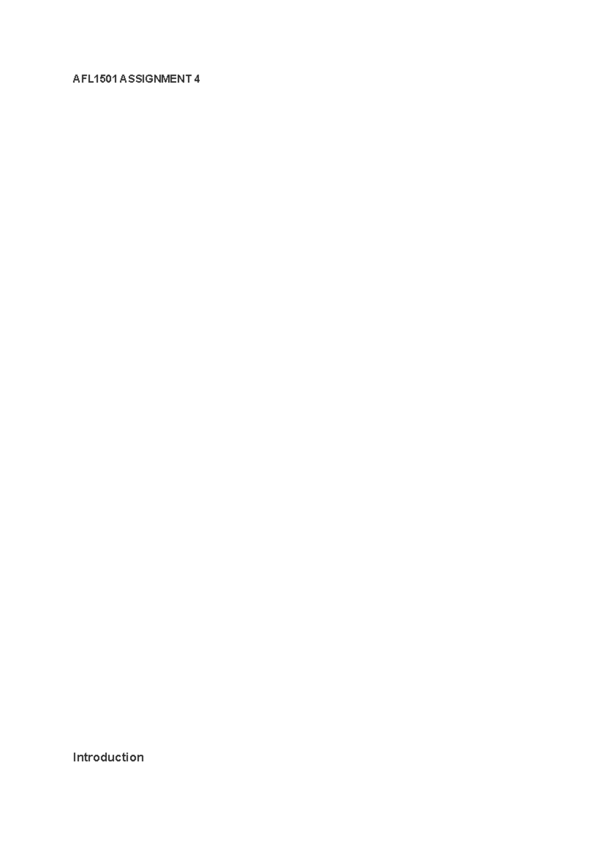 Assignment 4b - Asssignment - AFL1501 ASSIGNMENT 4 Introduction The ceremony that will be ...