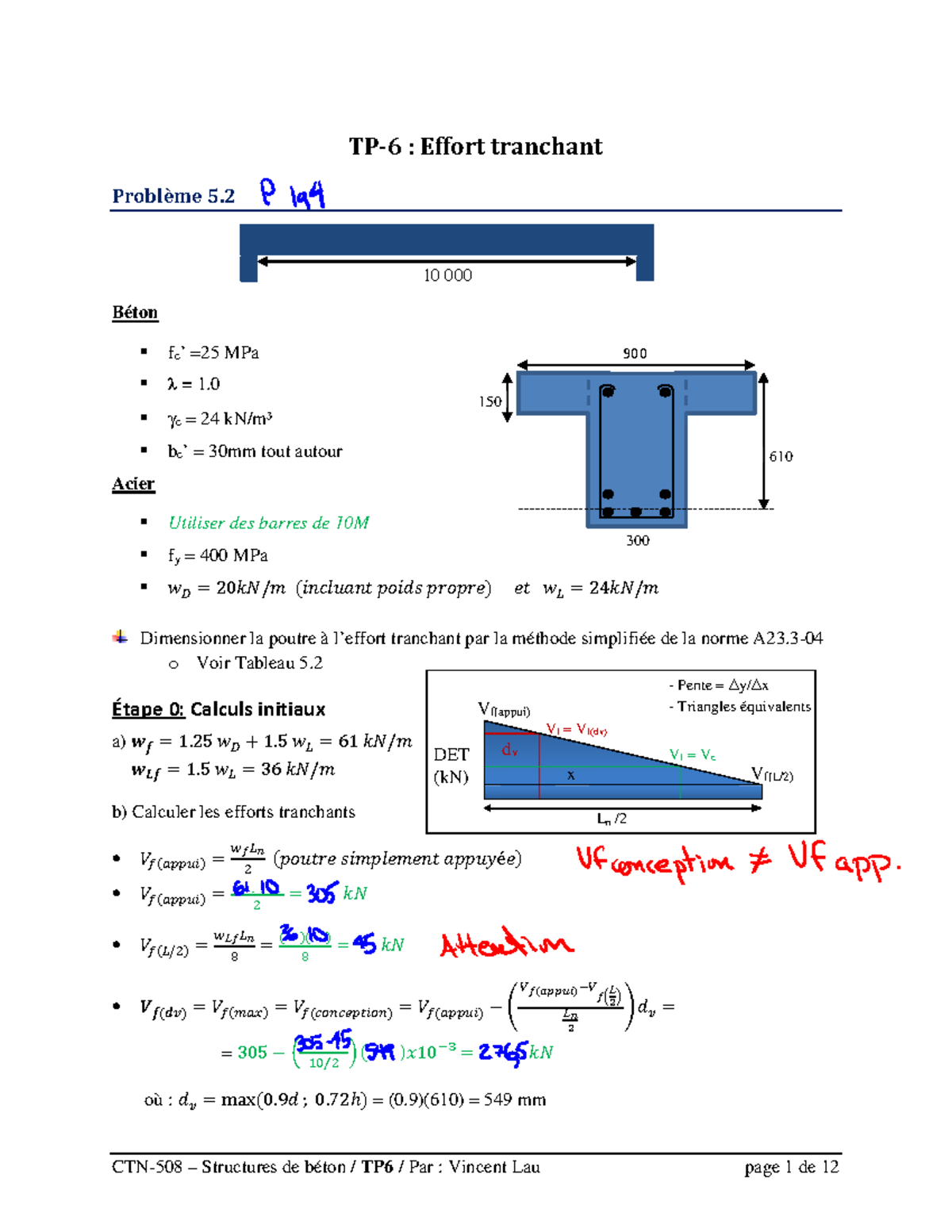 TP6 à compléter A2023 - Efforts tranchants d'une poutre - TP-6 : Effort ...