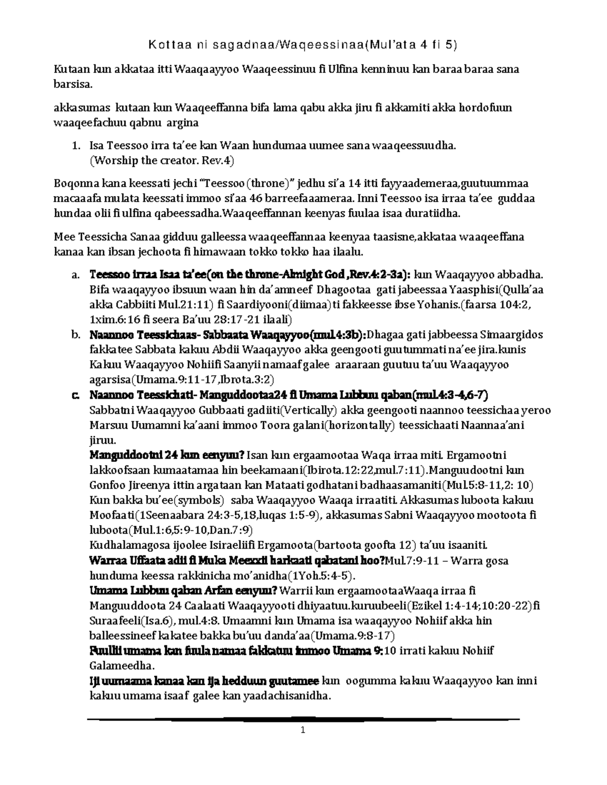 Kottaa ni sagdnaa - Best Documents - Kottaa ni sagadnaa/Waqeessinaa(Mul ...