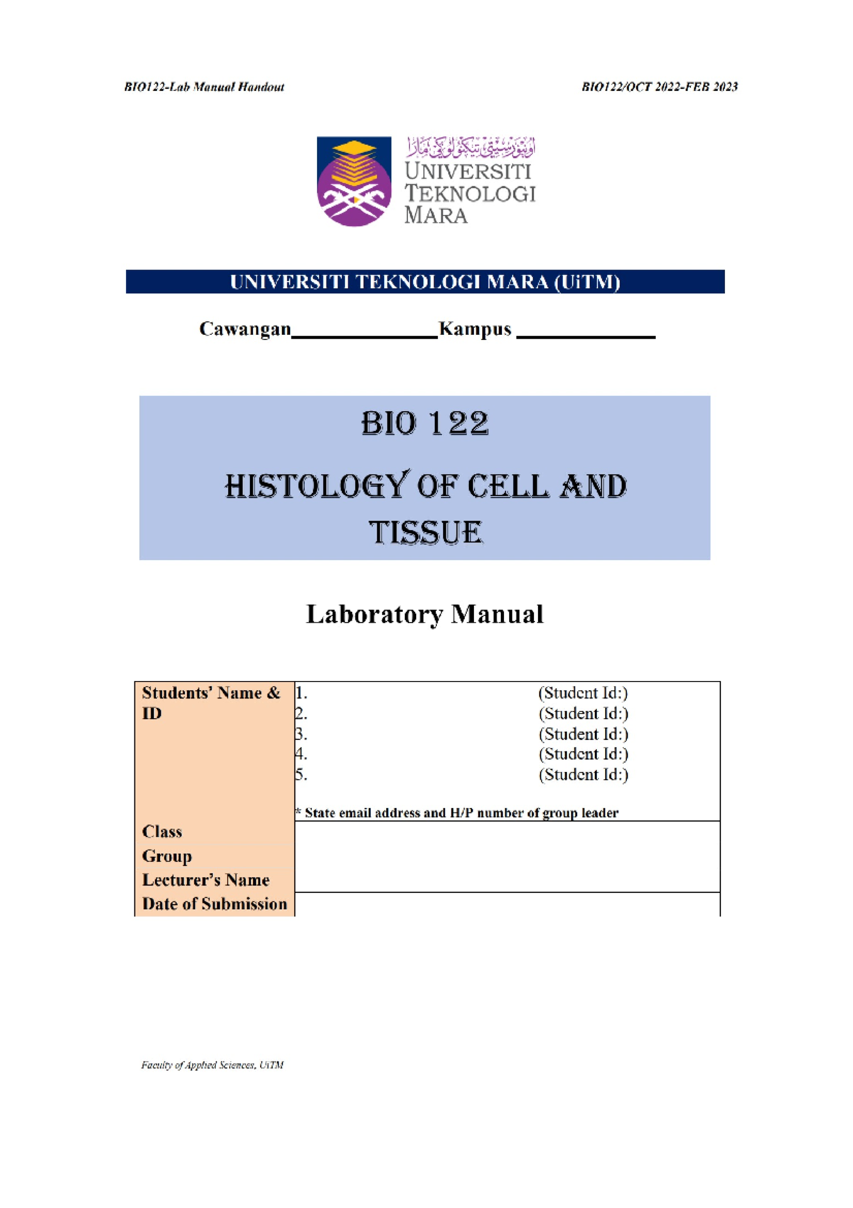 Cover PAGE Biology EXP - Introduction To Biological Diversity - Studocu