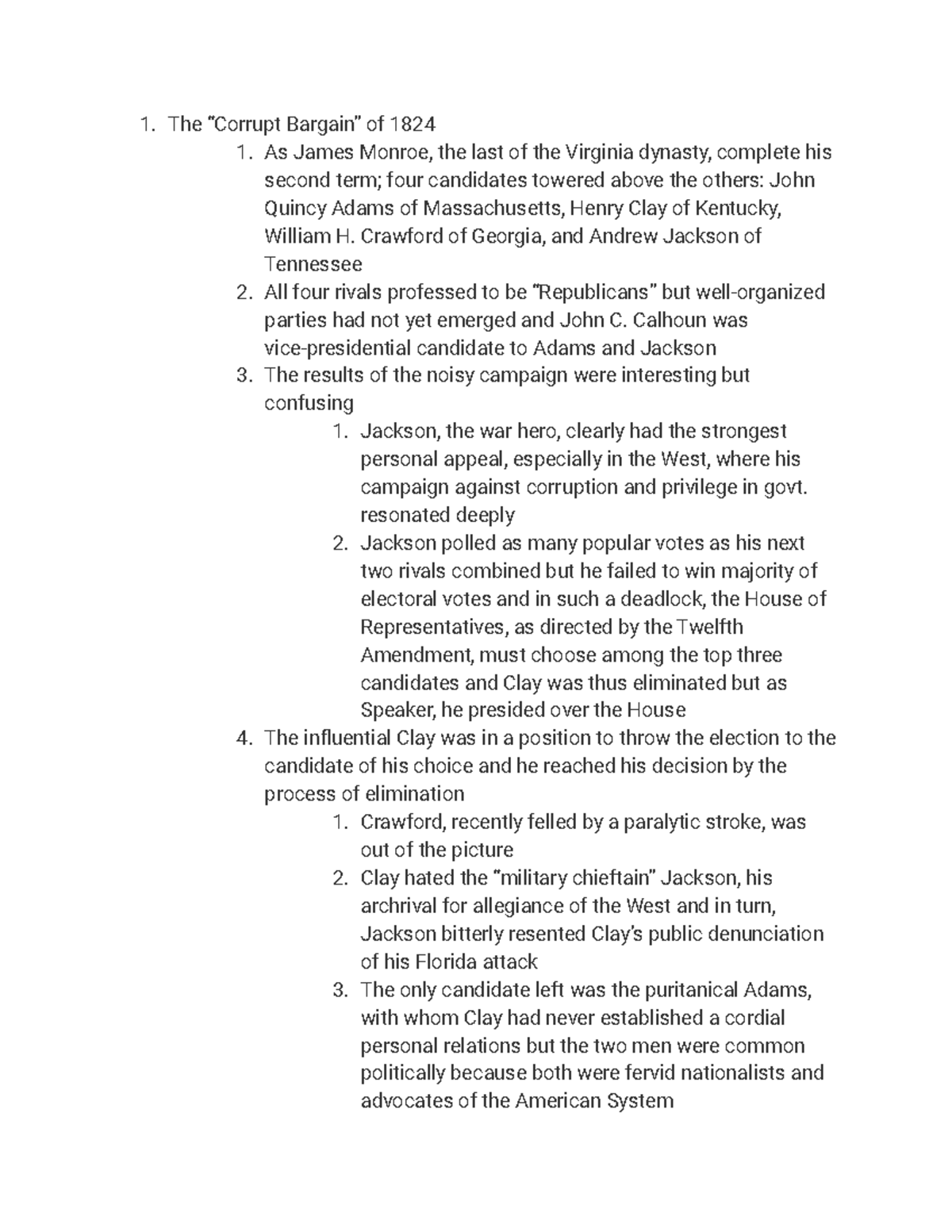Chapter 13 The Rise of a Mass Democracy, 1824-1840 - The “Corrupt ...