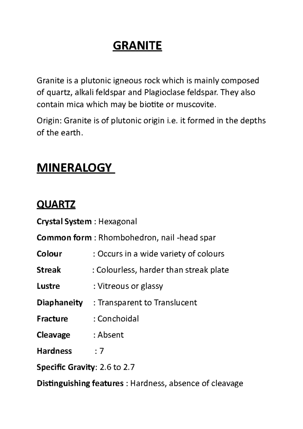 Granite - GRANITE Granite is a plutonic igneous rock which is mainly ...