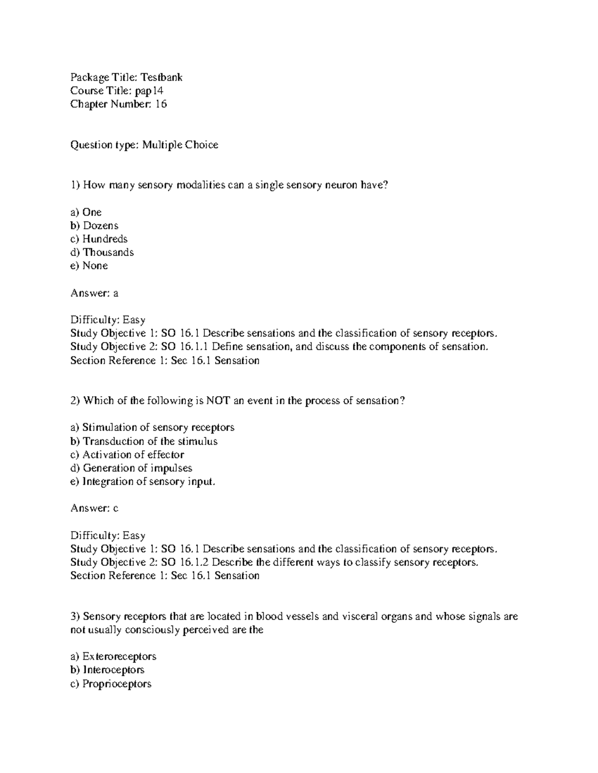 Ch16 - Practice test - Package Title: Testbank Course Title: pap ...