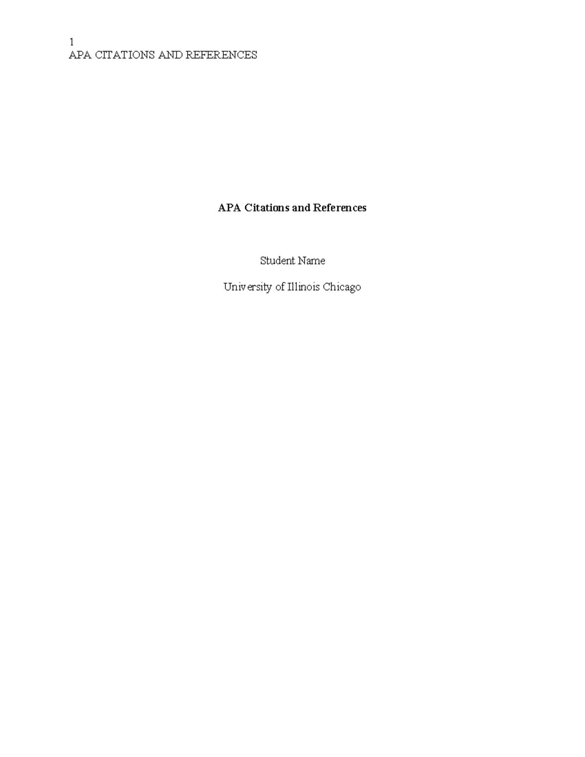 APA Paper Template - APA CITATIONS AND REFERENCES APA Citations and ...