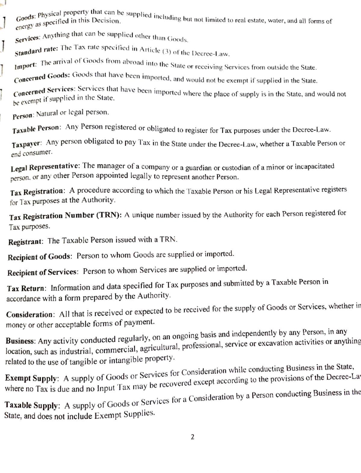 VAT Title 1 P2 UAE - Executive Regulations on VAT United Arab Emirates ...